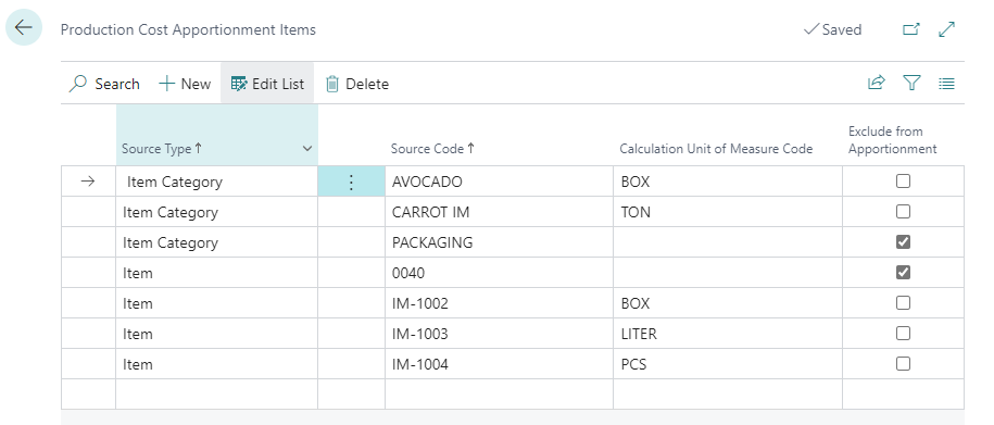 In the following example, assume that you have set the Production Cost ...